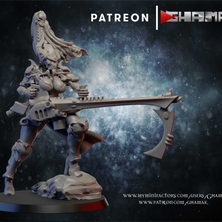 3D Printable Space elves cannon pin up by Ghamak