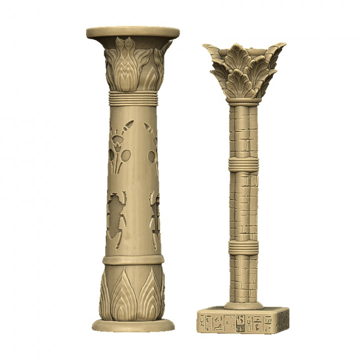 3D Printable Egyptian Columns by MiniaturesCraze
