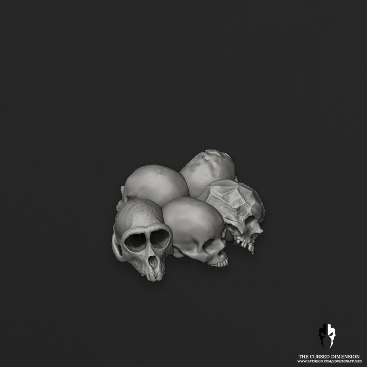 3D Printable Skulls Props / Piles Set 01 by Edge Miniatures