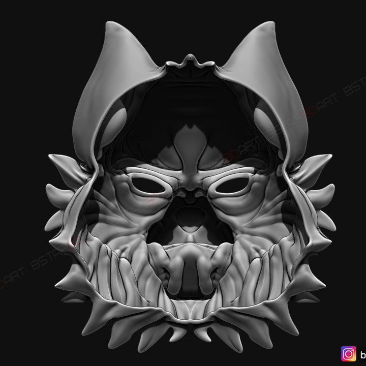3D Printable Wolf Mask - Japanese Samurai Mask - Oni Tiger Mask ...