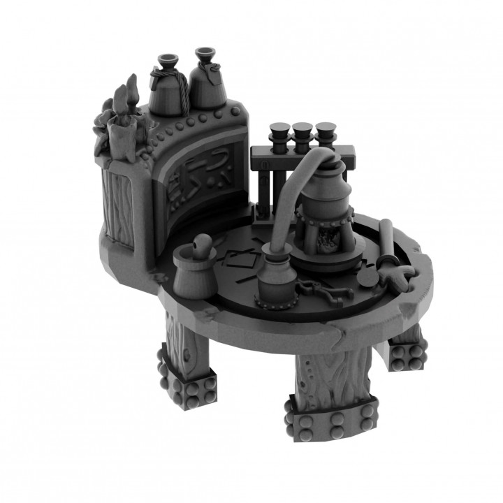 3D Printable Mad alchemist test subject and alchemy lab equipment by ...
