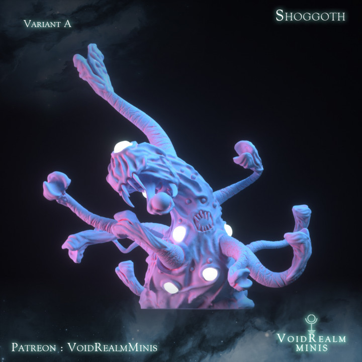3D Printable Shoggoths (trio) by VoidRealm Minis