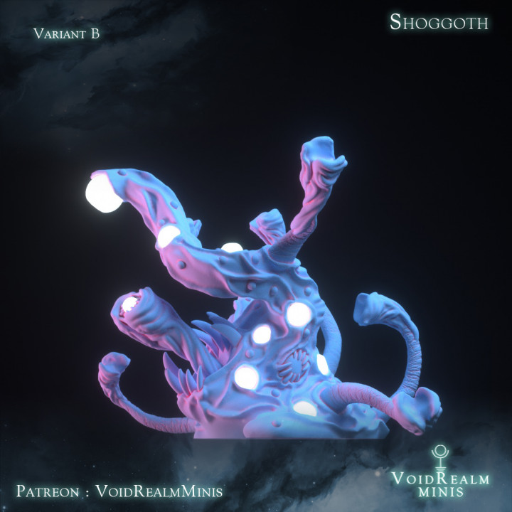 3D Printable Shoggoths (trio) by VoidRealm Minis