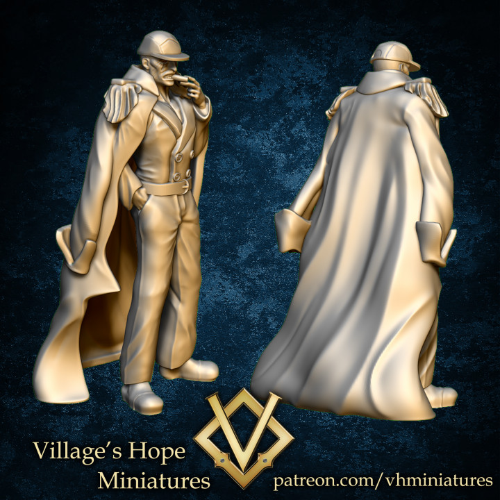 3D Printable navy crew , sailor , admiral by Village's Hope Miniatures