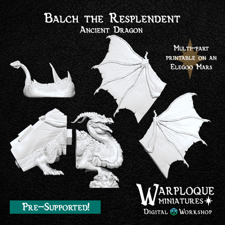 3D Printable Balch the Resplendent - Ancient Dragon by Warp Miniatures