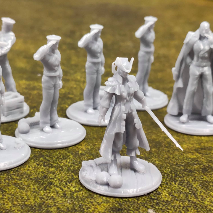 3D Printable navy commander by Village's Hope Miniatures