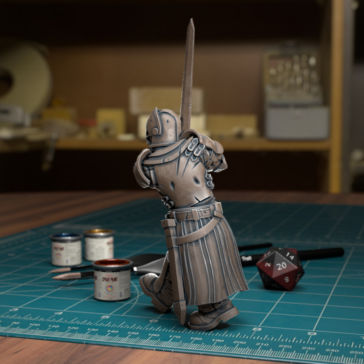 3D Printable Town Guard Swinging - [Pre-Supported] by TytanTroll Miniatures