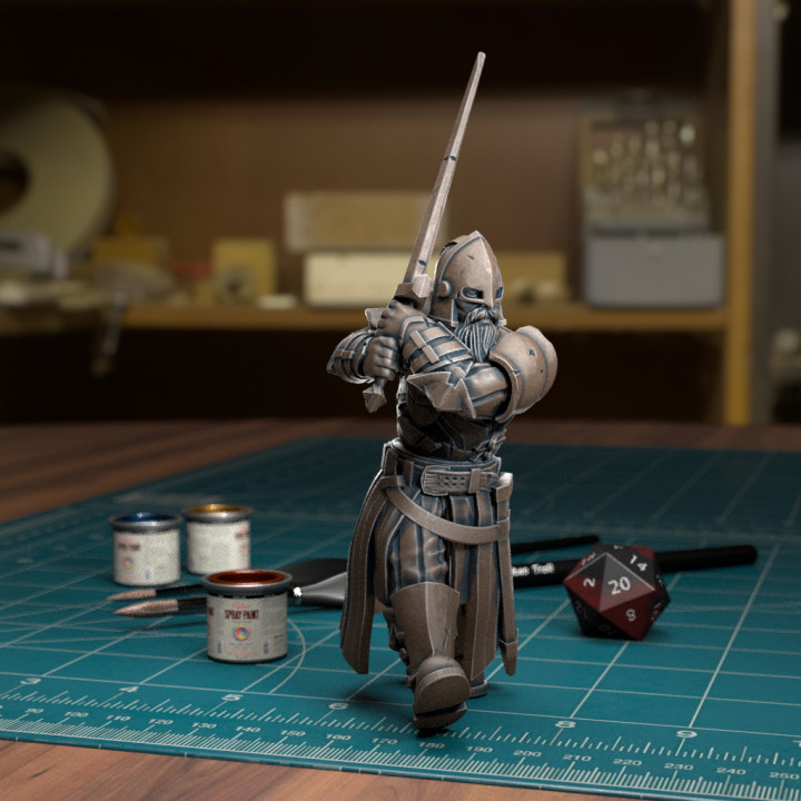 3D Printable Town Guard Swinging - [Pre-Supported] by TytanTroll Miniatures