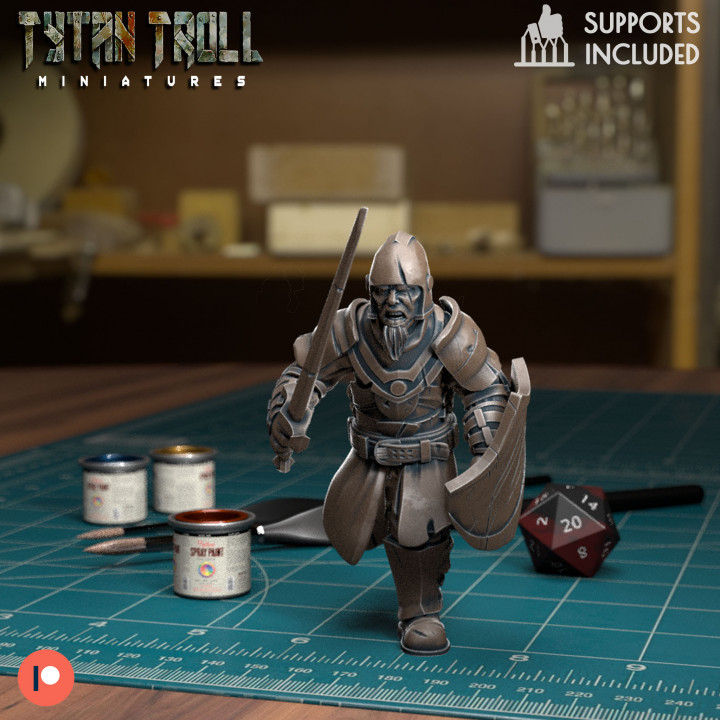 3D Printable Town Guard Running [Pre-Supported] by TytanTroll Miniatures
