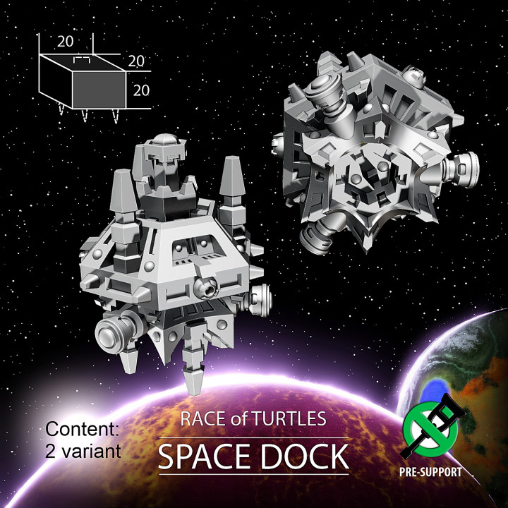 3D Printable SPACE DOCK for Turtle Race by ИVAN