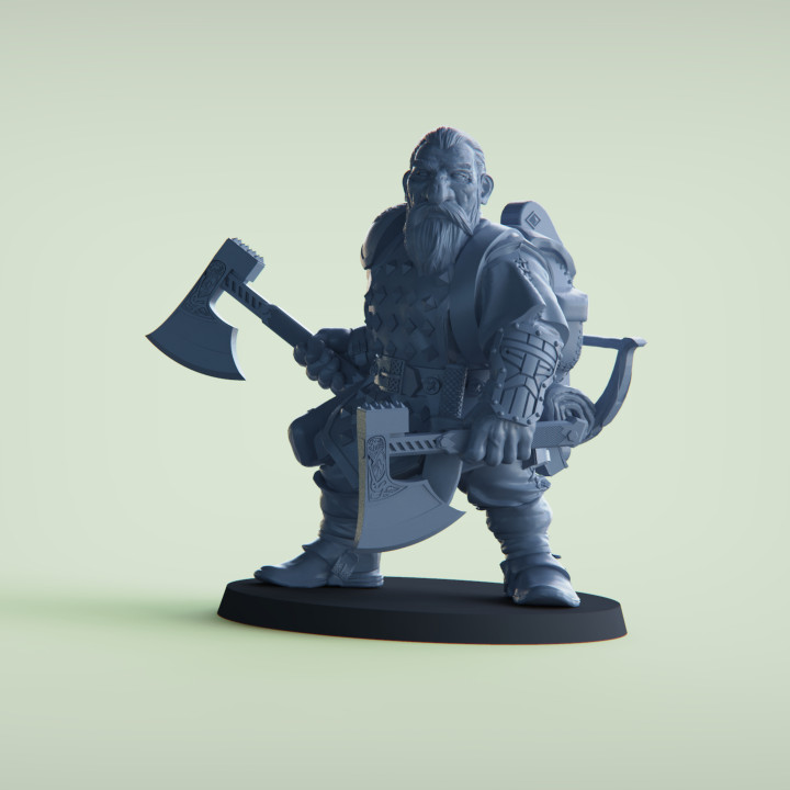 3D Printable dwarf explorer by HORDE miniatures