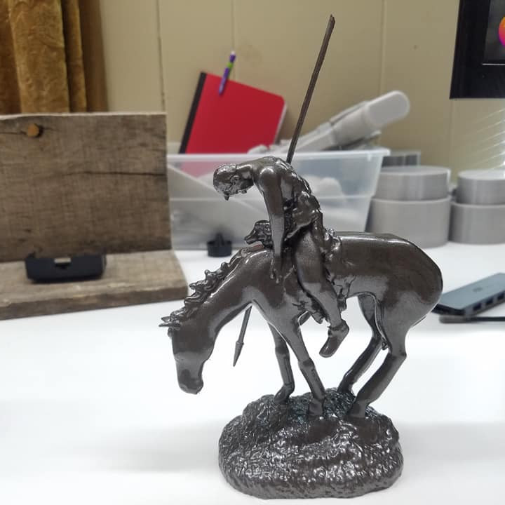 3D Printable The End Of The Trail Indian Statue CUT For Easier FDM ...
