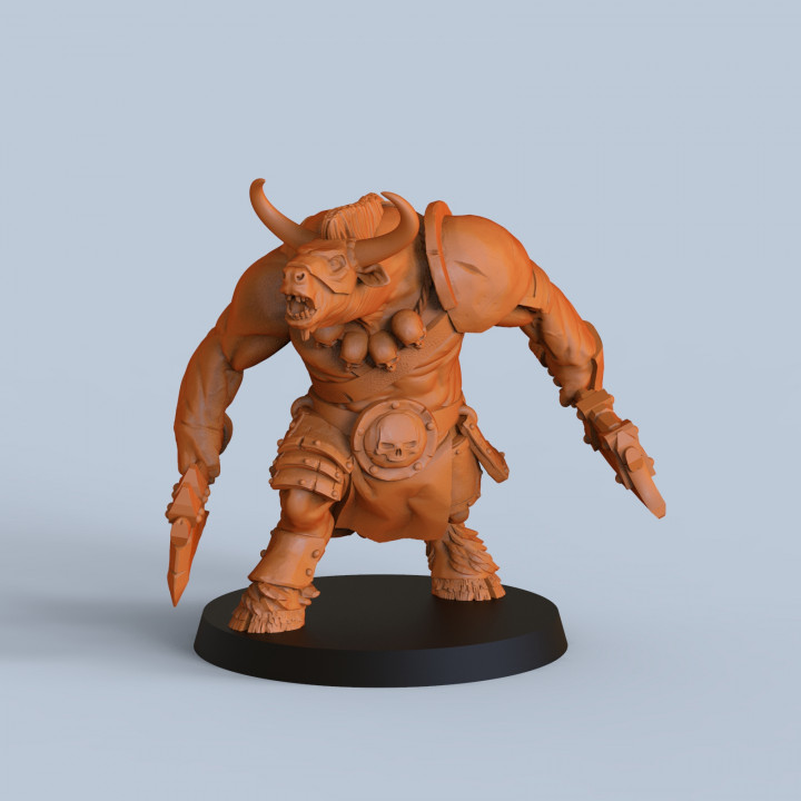 3D Printable minotaur (first pose) by HORDE miniatures