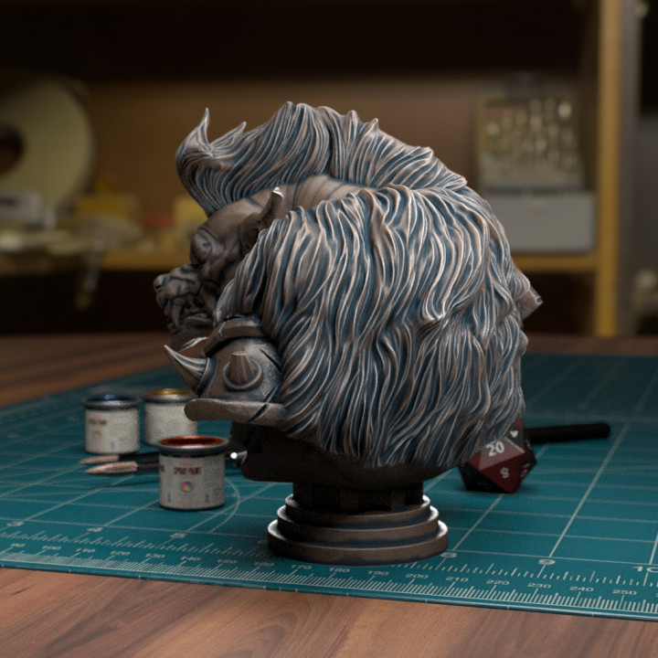 3D Printable Gnoll Leader Bust [Pre-Supported] by TytanTroll Miniatures