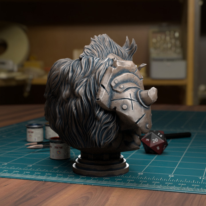 3D Printable Gnoll Leader Bust [Pre-Supported] by TytanTroll Miniatures