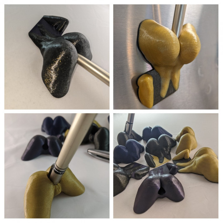 3D Printable BUTT ASS TOOTHBRUSH PEN HOLDER - MAGNETIC by Brenda