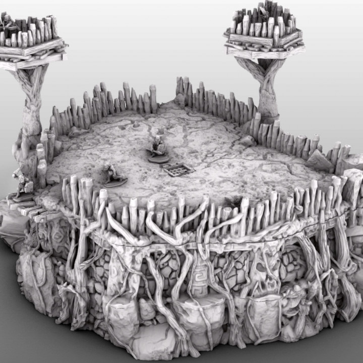 3D Printable Huge Swamp Goblin Fort by GameScape3D