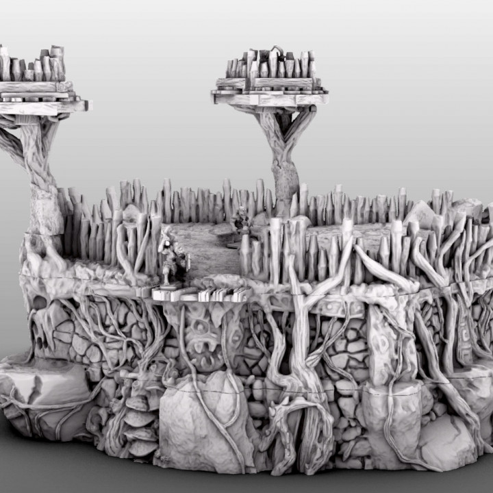 3D Printable Huge Swamp Goblin Fort by GameScape3D