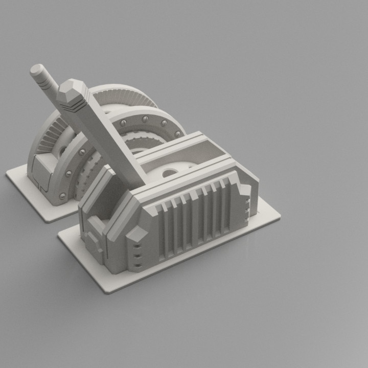 3D Printable Ground props - Gear and Levers by Fr3D @ The3DPrinting