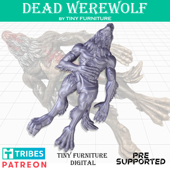 3D Printable Dead Werewolf (Harvest of War) by Tiny Furniture