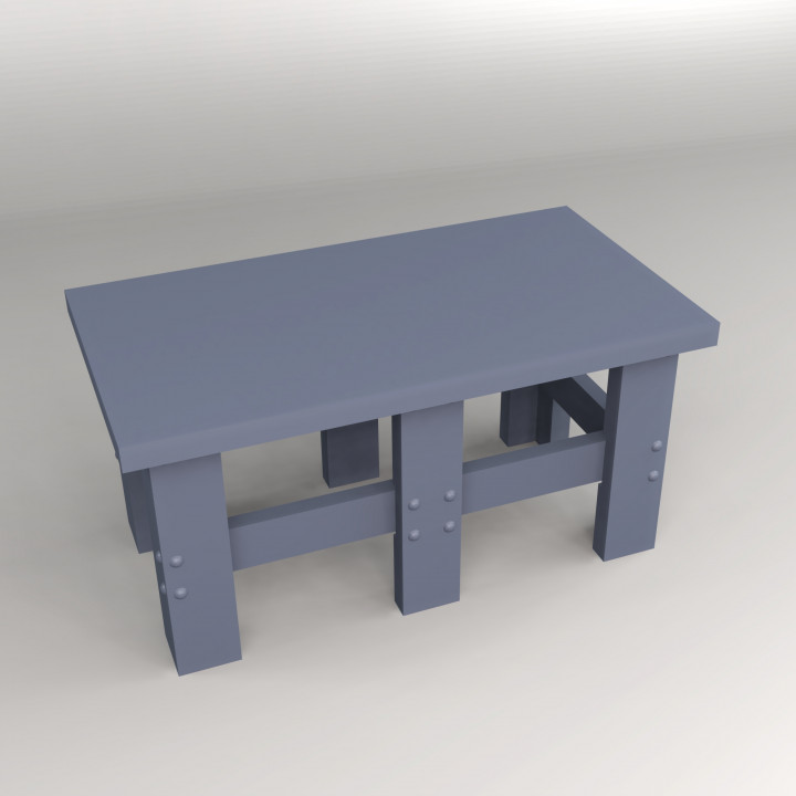 3D Printable Metal workbench by Tiny Furniture