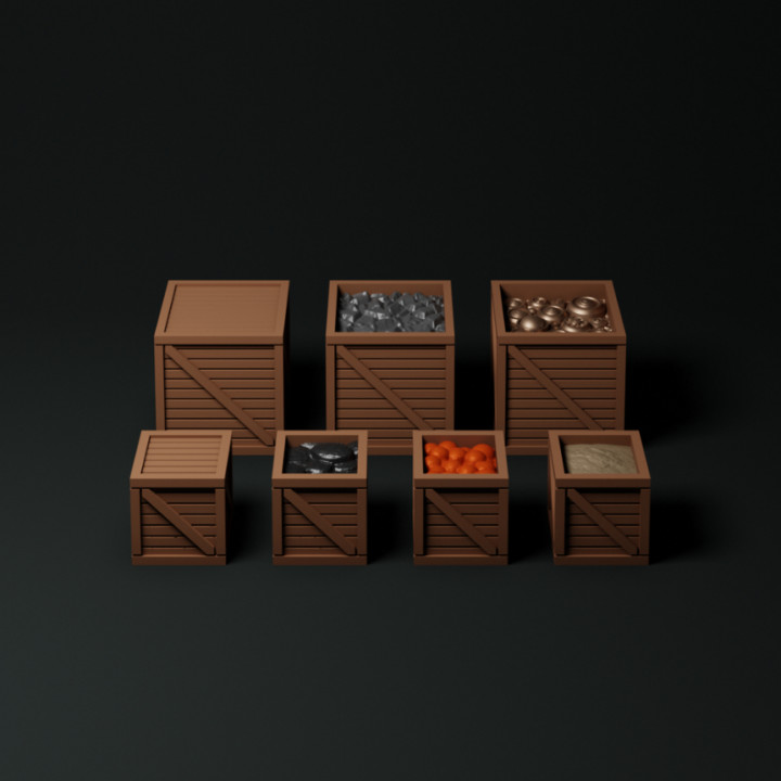 3D Printable Crates (A) by Arctanis Games