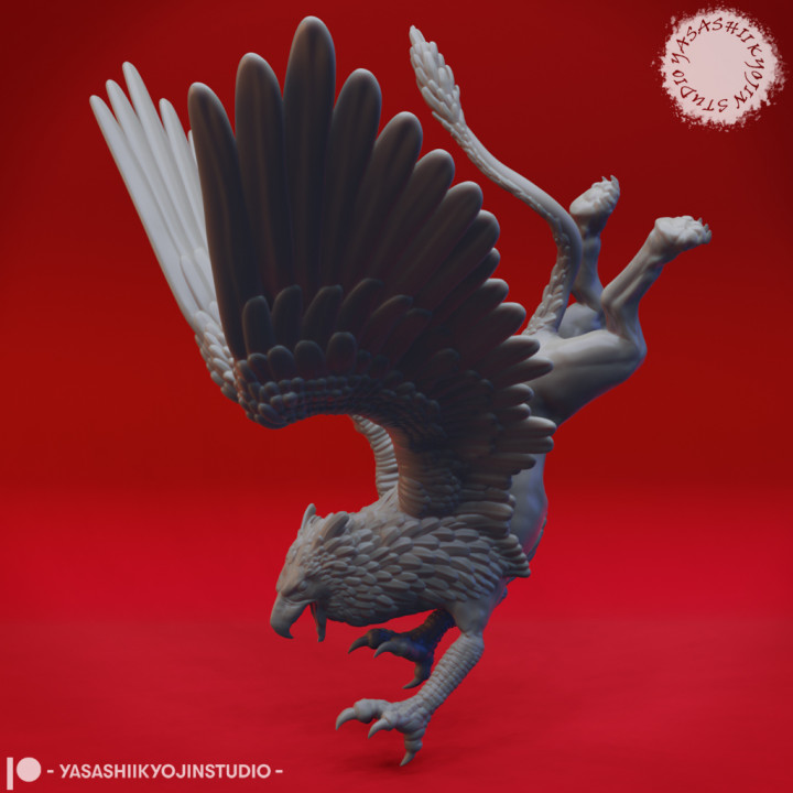 3D Printable Griffin - Tabletop Miniature by Yasashii Kyojin Studio