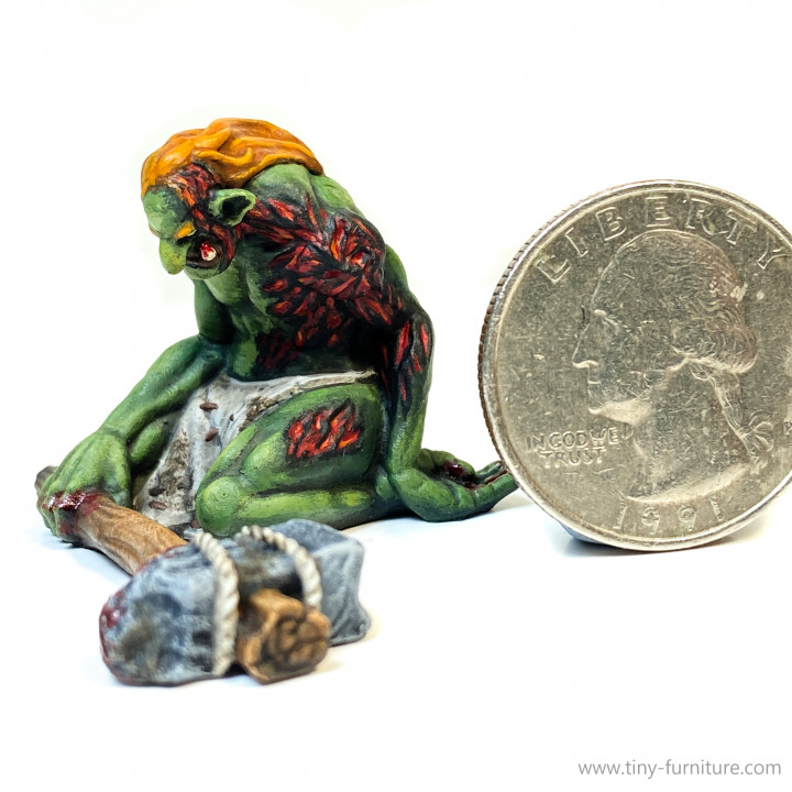 3D Printable Burned Troll (Harvest of War) by Tiny Furniture