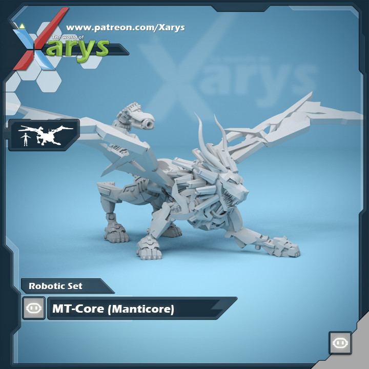 3D Printable Robotic Manticore by Xarys Games