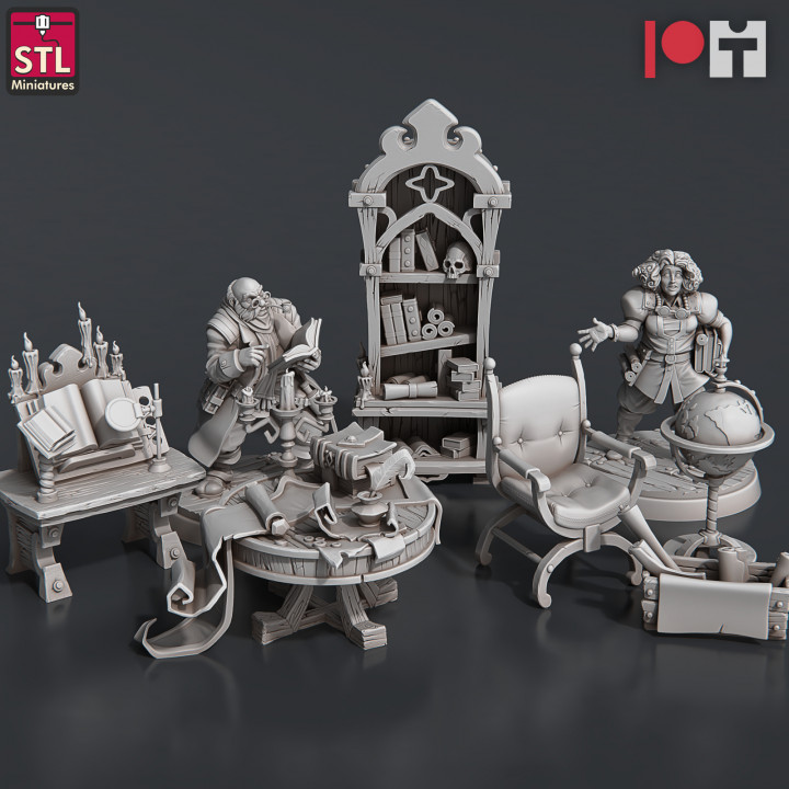 3D Printable Librarian Set by STL Miniatures