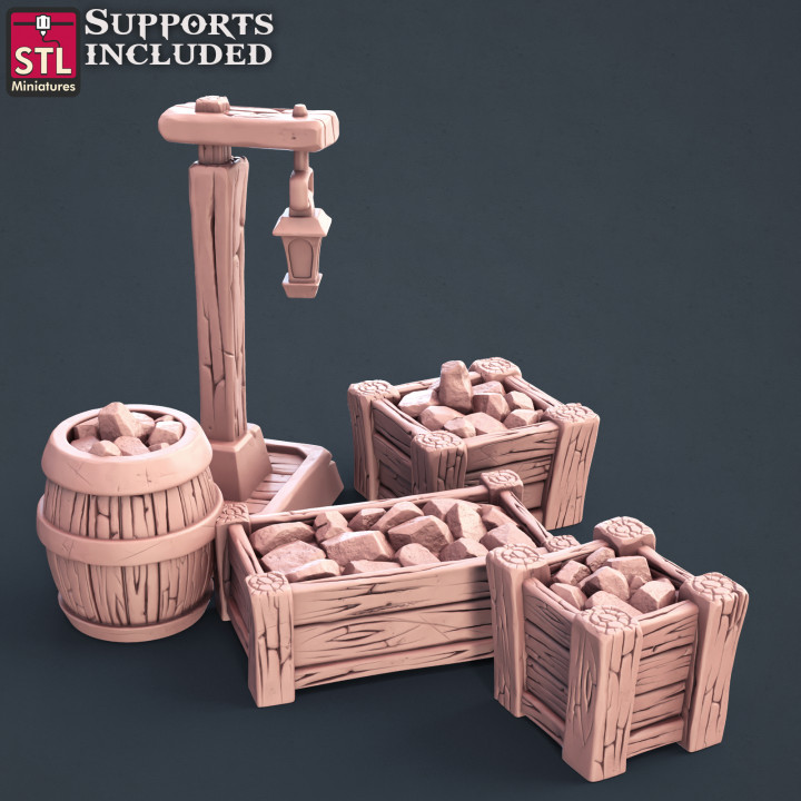 3D Printable Miners Ore Storage by STL Miniatures