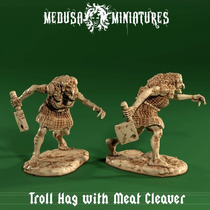 3D Printable Troll Hag with Meat Cleaver – Monstrous Kitchen Horror by ...
