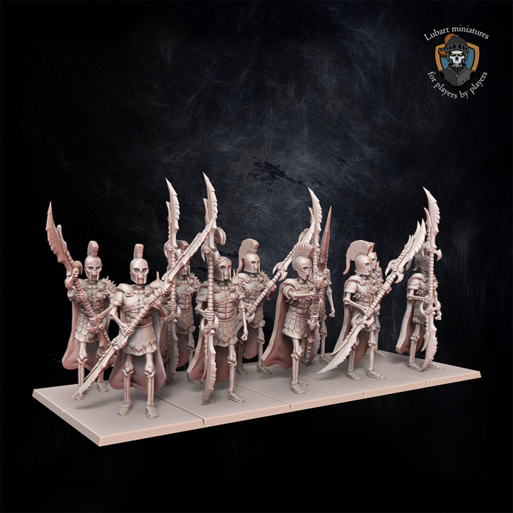 3D Printable Necropolis Guard with paired weapons by Lubart Miniatures