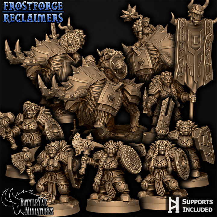 3D Printable Frostforge Reclaimers Character Pack by Battle Yak Miniatures