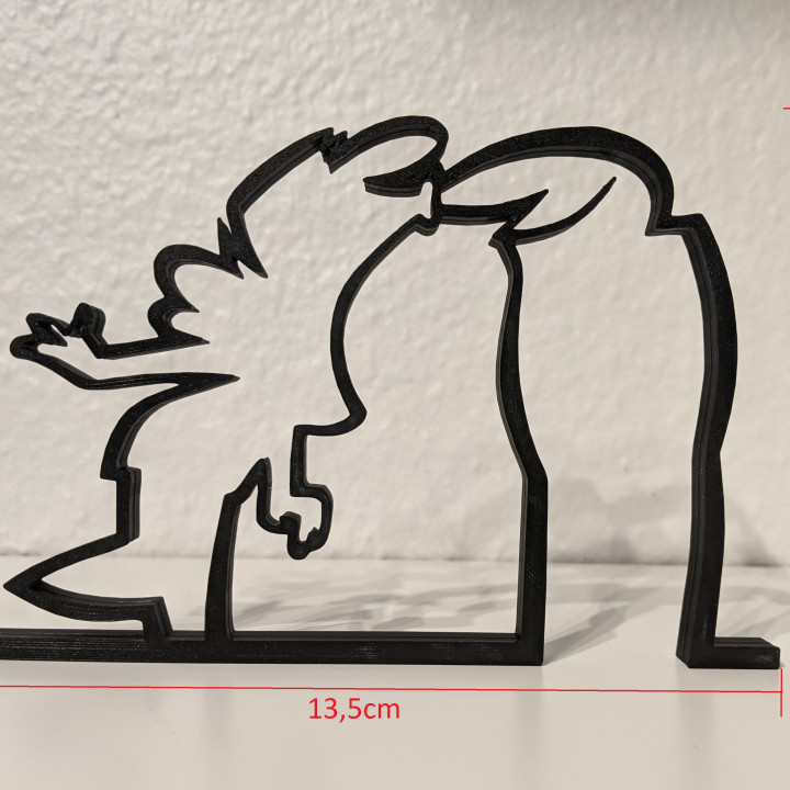 3D Printable La Linea - the kiss by Alessio Tocco