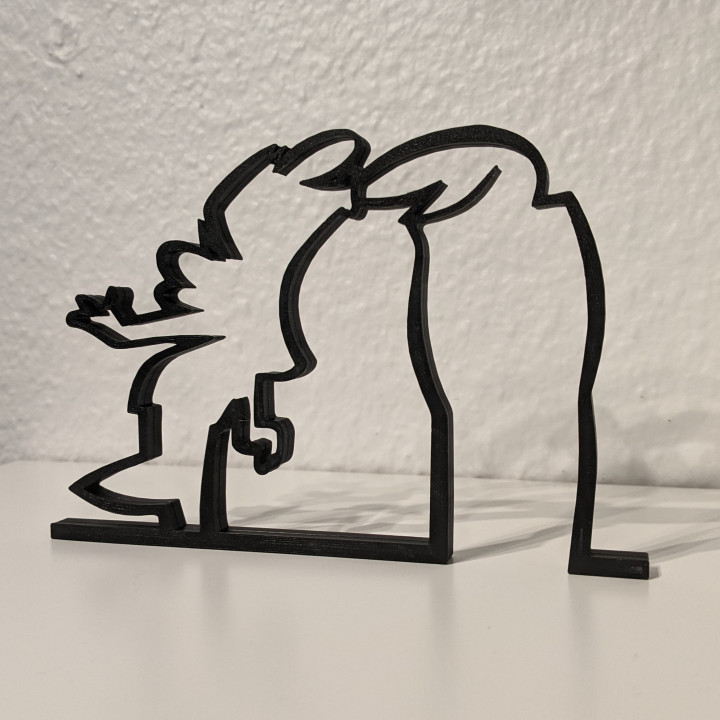 3D Printable La Linea - the kiss by Alessio Tocco