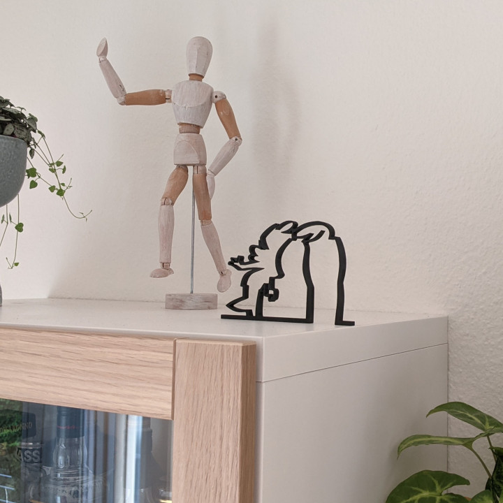 3D Printable La Linea - the kiss by Alessio Tocco