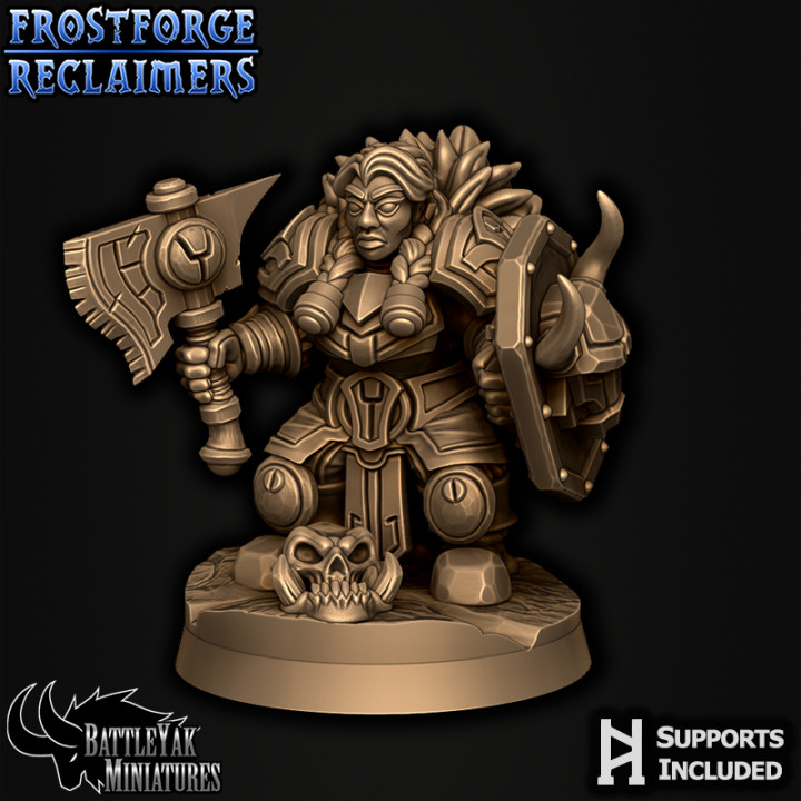 3D Printable Frostforge Battle-Damsel A by Battle Yak Miniatures