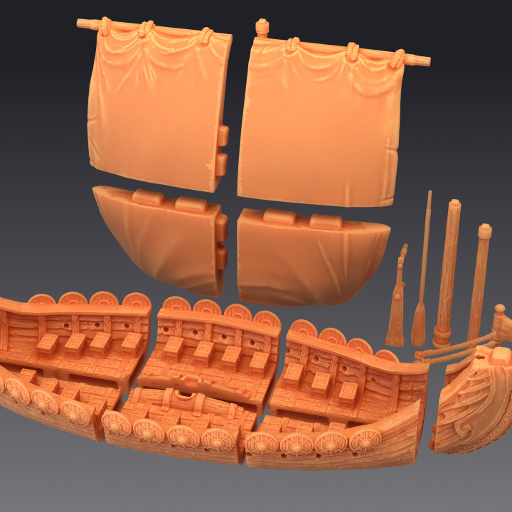 3D Printable Viking Longboat Hamingja / Norse Dragon Ship "The Luck" by ...