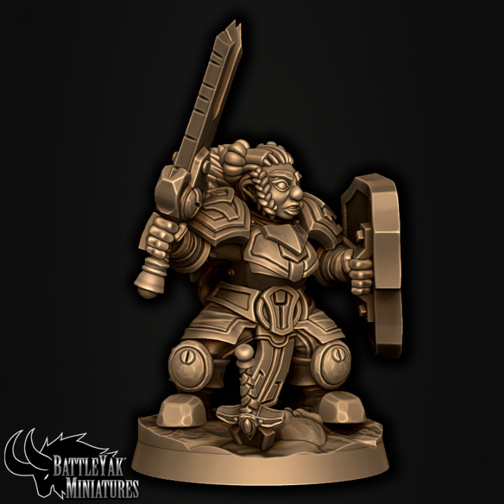 3D Printable Frostforge Battle-Damsel C by Battle Yak Miniatures