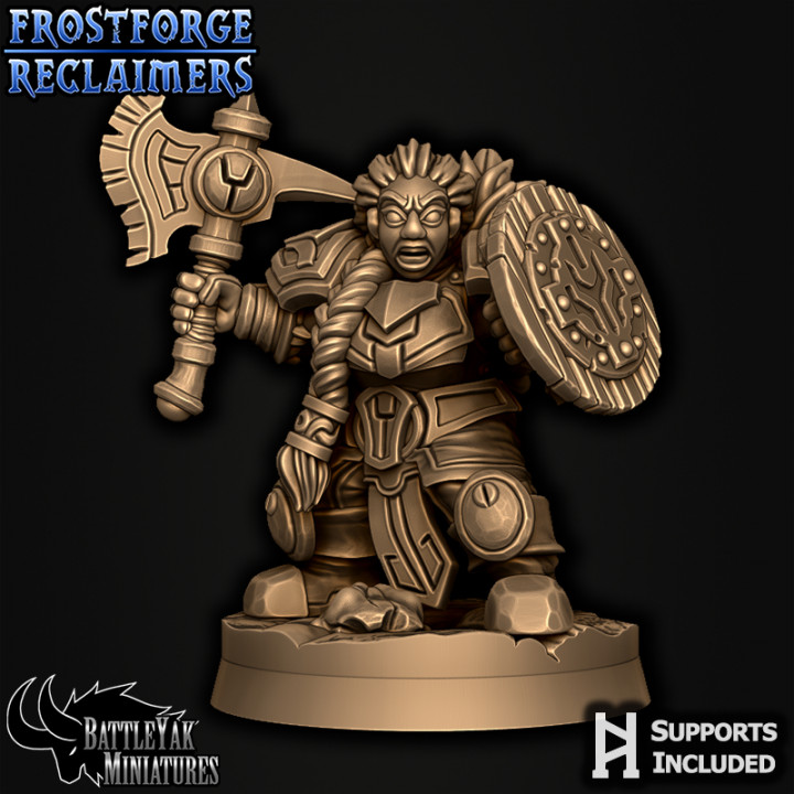 3D Printable Frostforge Battle-Damsel D by Battle Yak Miniatures