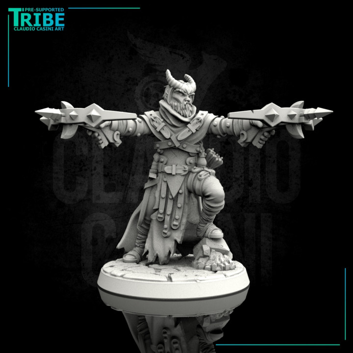 3D Printable (0067) Male elf human tiefling ranger male with crossbows ...