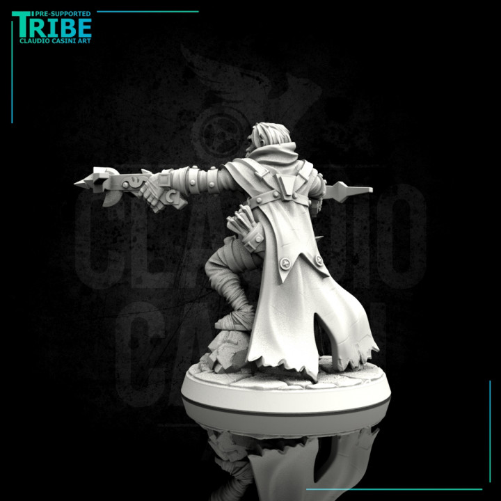 3D Printable (0067) Male elf human tiefling ranger male with crossbows ...