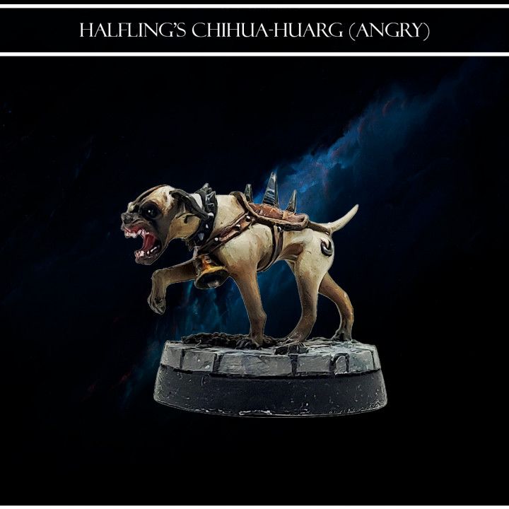 3D Printable HALFLING'S CHIHUA-HUARG (ANGRY) by Ezipion Digital Store