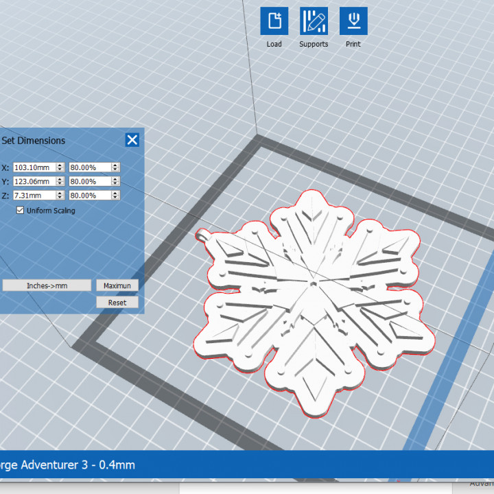 3D Printable snowflake decoration by Air New