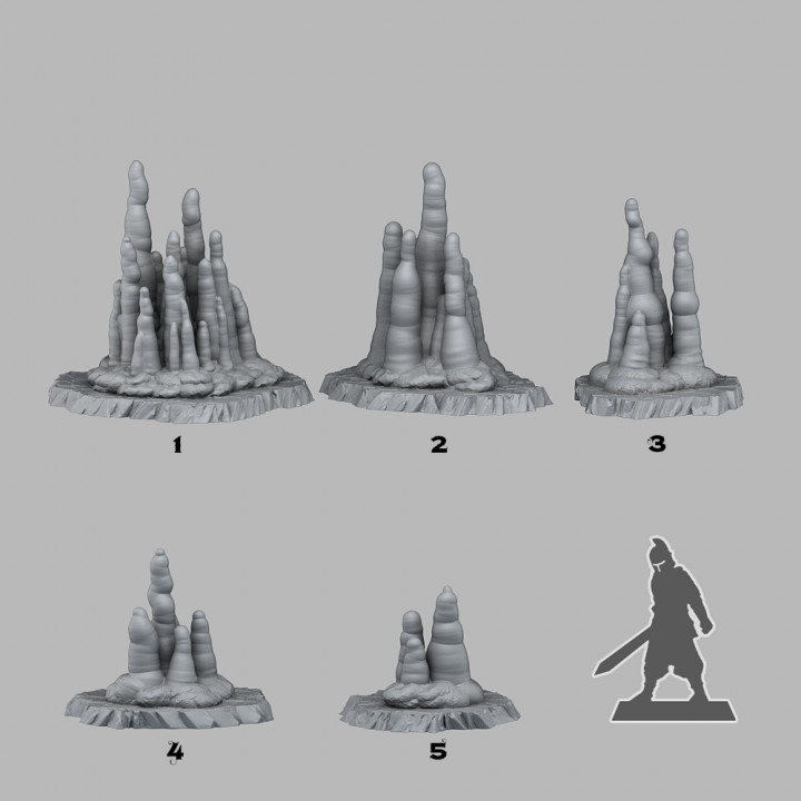 3D Printable ICE STALAGMITES by Fantastic Plants And Rocks