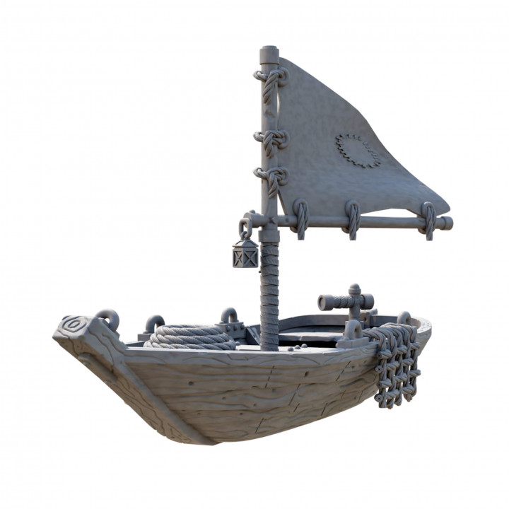 3D Printable Row Boat and Sail Boat Pack Fantasy Miniatures And Terrain ...
