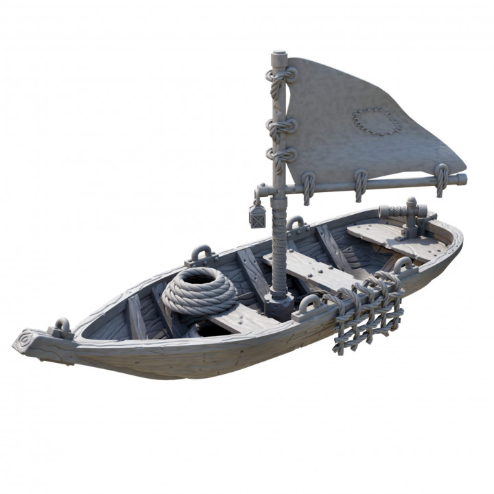 3D Printable Row Boat and Sail Boat Pack Fantasy Miniatures And Terrain ...