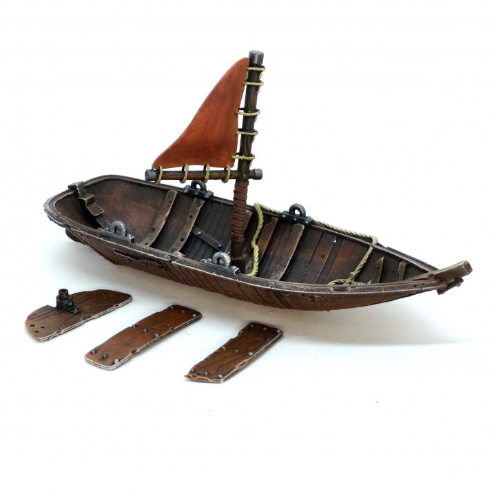 3D Printable Row Boat and Sail Boat Pack Fantasy Miniatures And Terrain ...