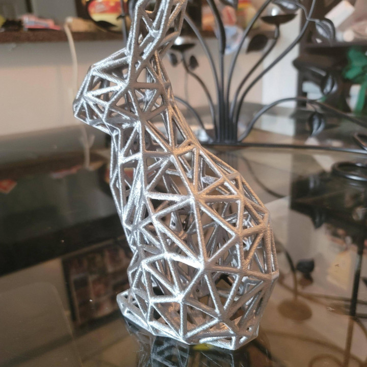 3D Printable Wireframe Bunny Statue by James Sowin